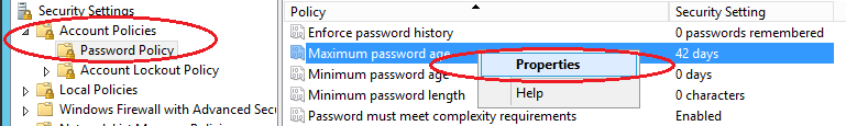 Changing local user password in Windows Server 2012